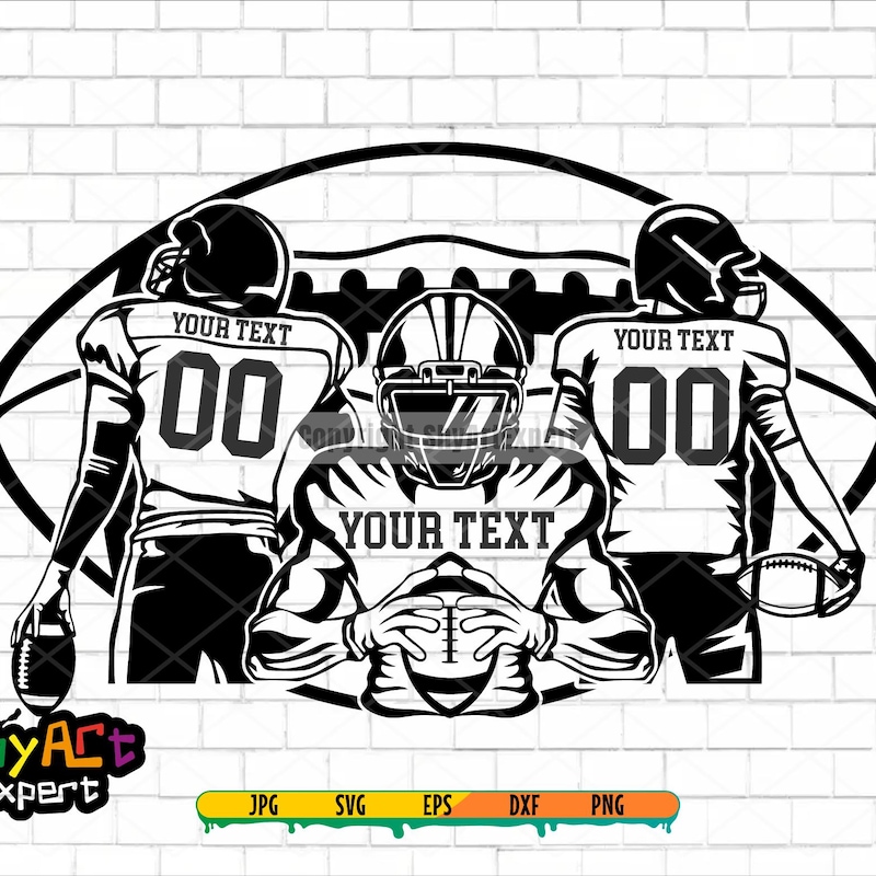 2 Football Player Svg - Etsy