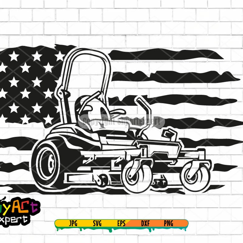 Mower With Flag Svg - Etsy