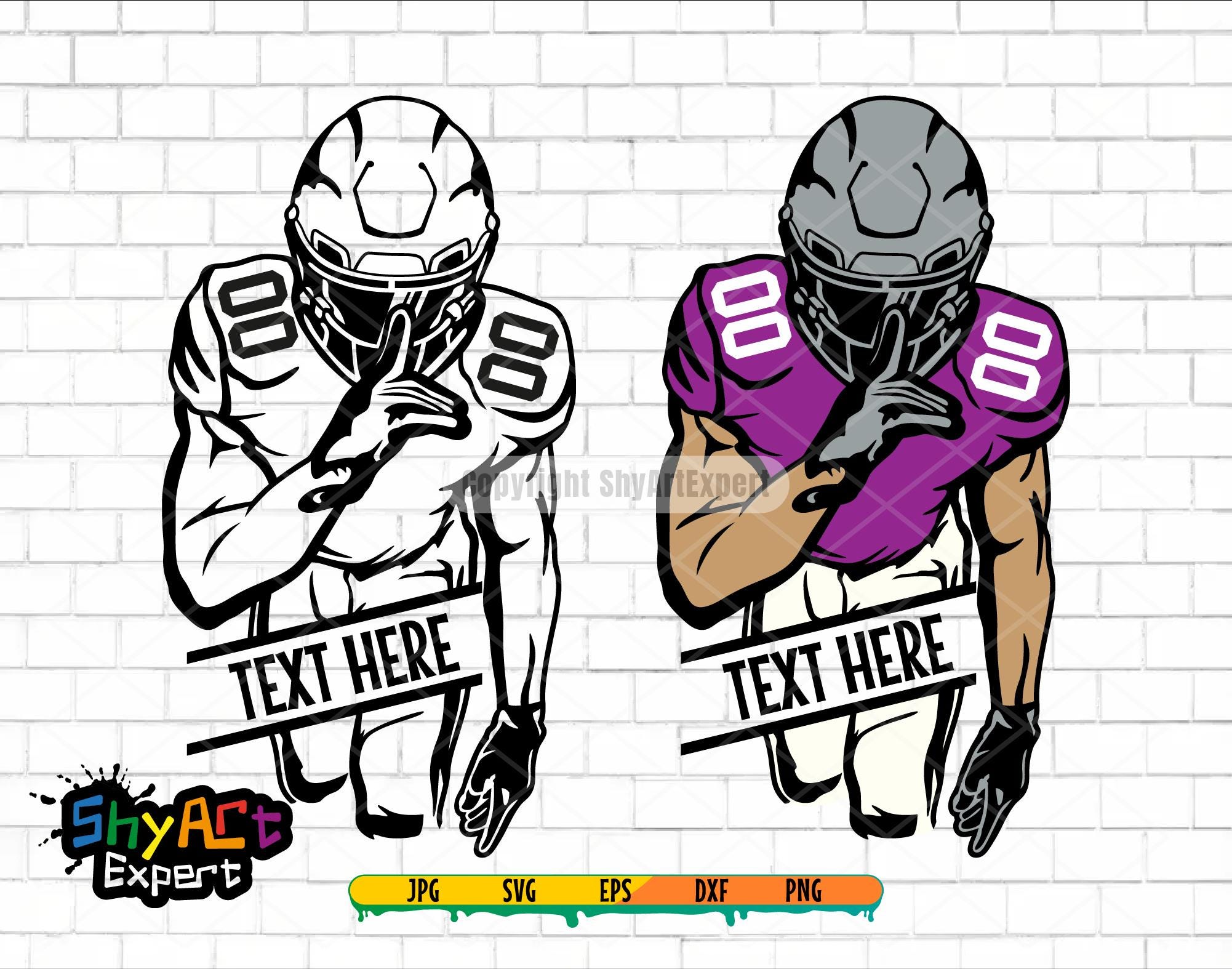 Football Player SVG File, Customized Svg, Football Svg, Colored Layers ...