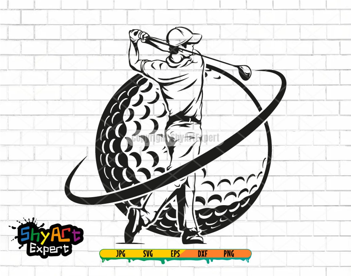 Golf Ball Player SVG File, Golf Svg, Golfer Svg, Cut File, Clipart, Png ...