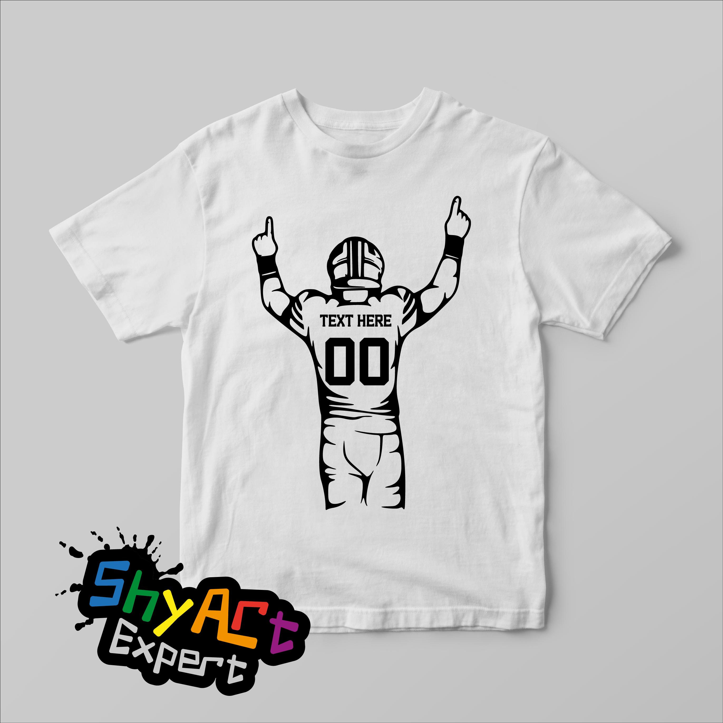 Custom Back View Football Player SVG Png Dxf Eps JPG Design, Editable ...