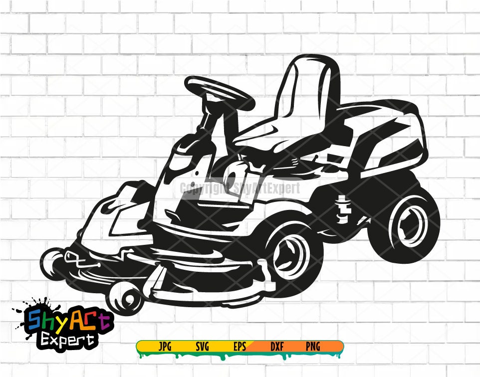 Lawn Mower SVG File, Lawn Mower Clipart, Zero Turn Lawn Mower Svg, Lawn ...