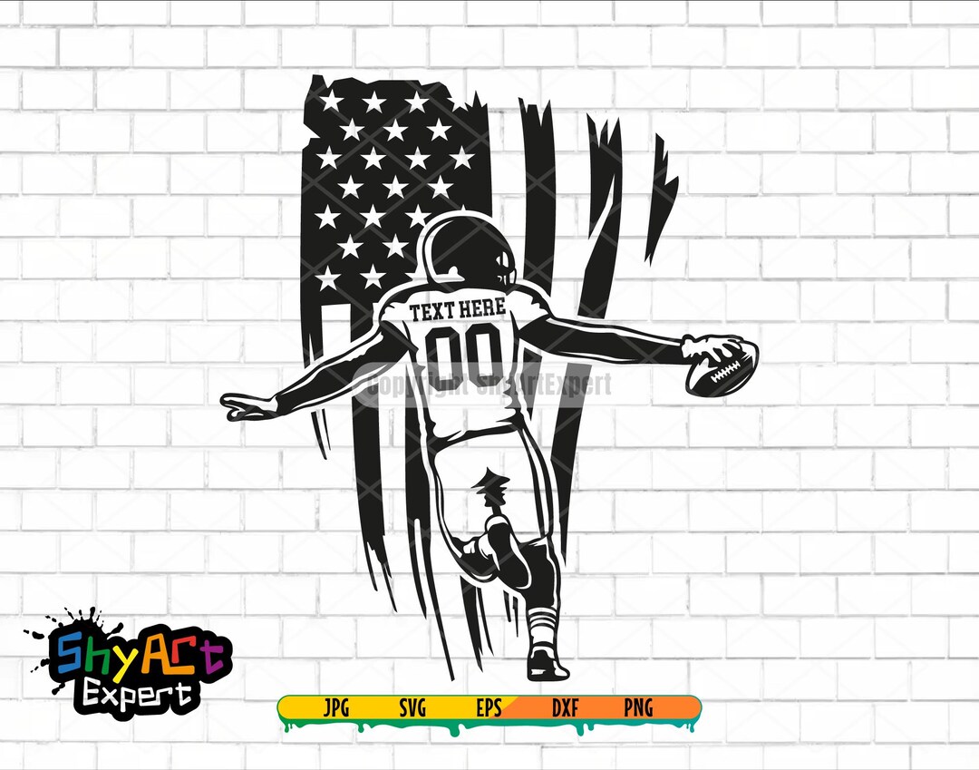 Football Player SVG File, Customized Svg, Football Svg, American ...