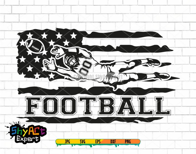 Football Catching the Ball SVG File, Custom Number, Football Svg, Us ...