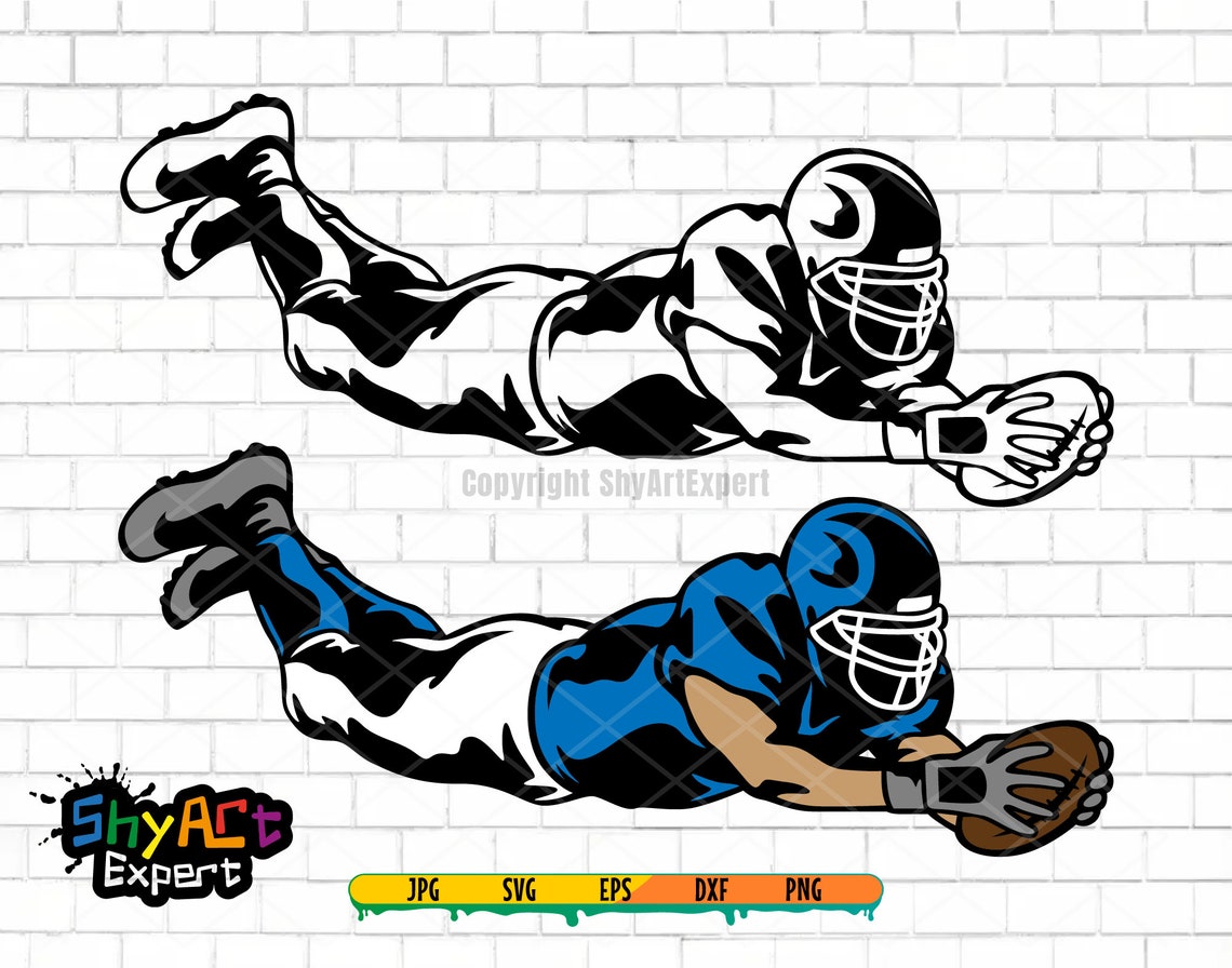 Football Player SVG File, Game Day Svg, Football Svg, Colored Layers ...