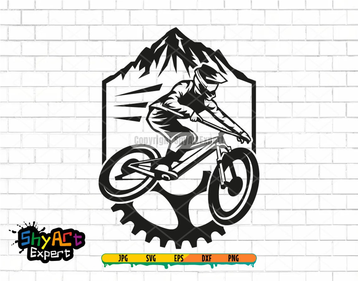 Mountain Bike Downhill SVG File, Mountain Bike Svg, Mtb Svg, Bicycle ...
