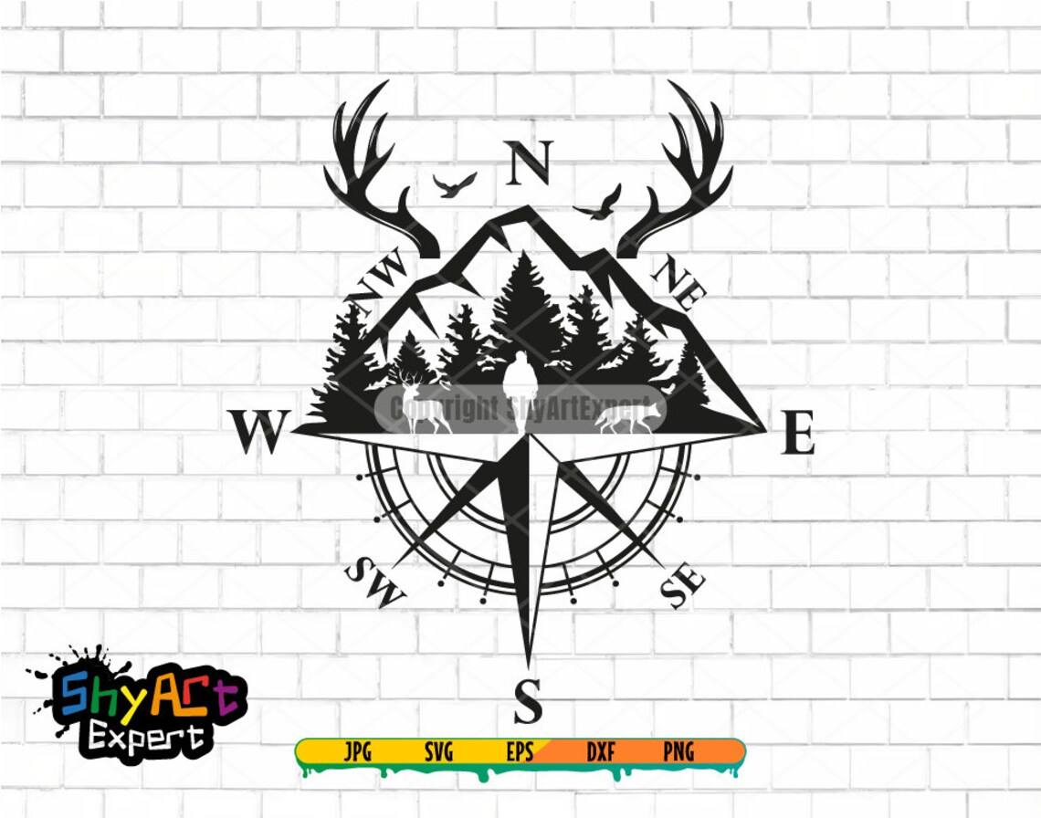 Hunting Compass Svg File Deer Hunting Svg Hunt Life Svg Hunt Dad Svg Outdoor Hunt Svg Cut