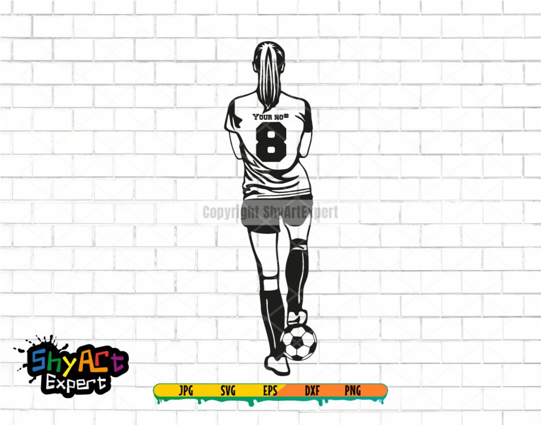 Girl Rear Soccer Player Number SVG File, Soccer Svg, Soccer Png, Soccer ...