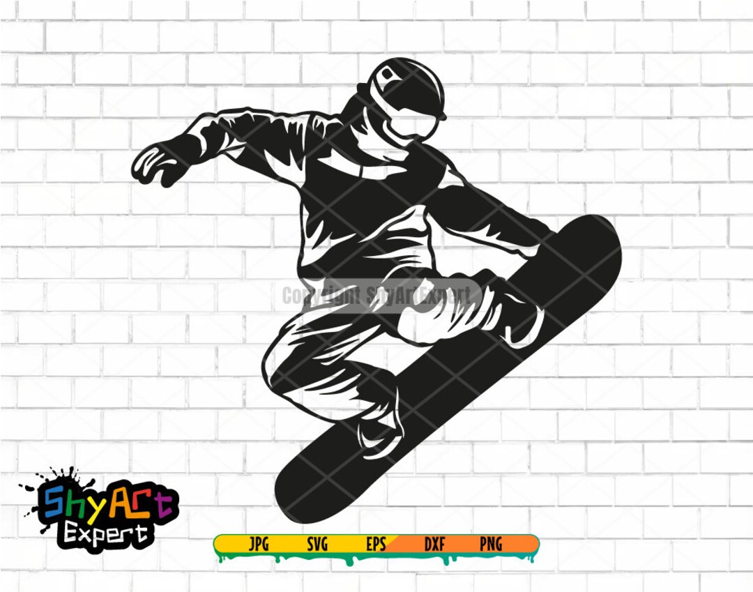 Snowboarding Silhouette SVG File, Snowboard Clipart, Snowboarder Png ...