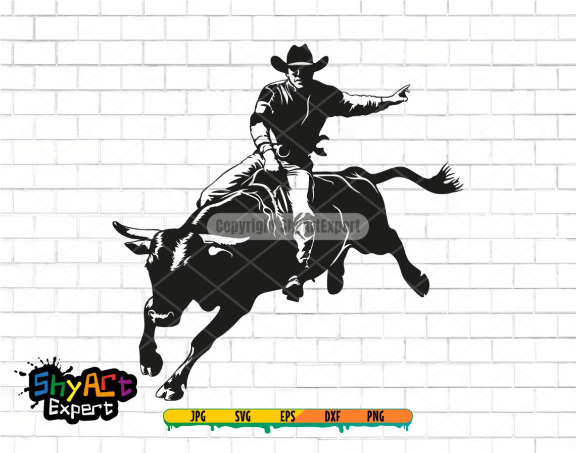 Bull Riding SVG File, Bull Rider Svg, Bull Png, Bucking Bull Clipart ...