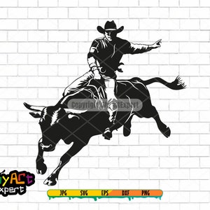 Bull Riding SVG File, Bull Rider Svg, Bull Png, Bucking Bull Clipart ...