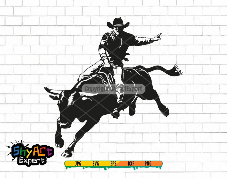 Bull Riding SVG File, Bull Rider Svg, Bull Png, Bucking Bull Clipart ...