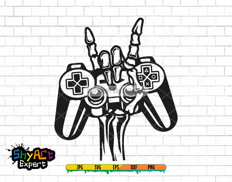Gamer SVG File, Skeleton Hand Svg, Gaming Svg, Gamer Clipart, Dxf Cut ...