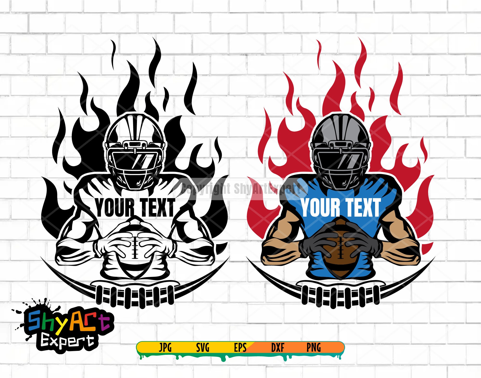 Football Player SVG File, Customized Svg, Football Svg, Colored Layers ...