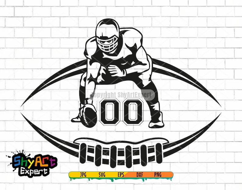 Football Player SVG File, Customized Number Svg, Football Svg, Football ...