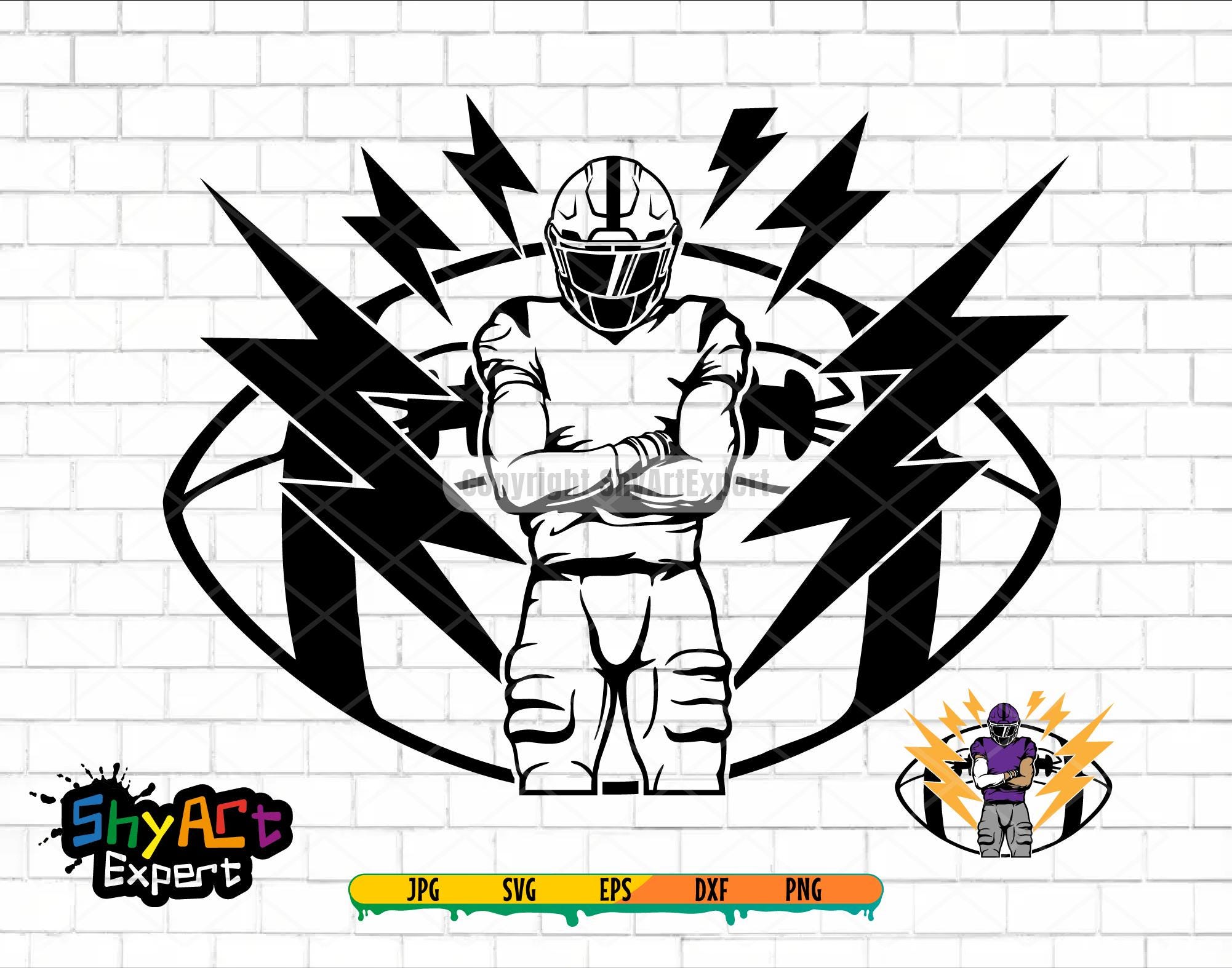 Football Player SVG File, Game Day Svg, Football Svg, Colored Layers ...