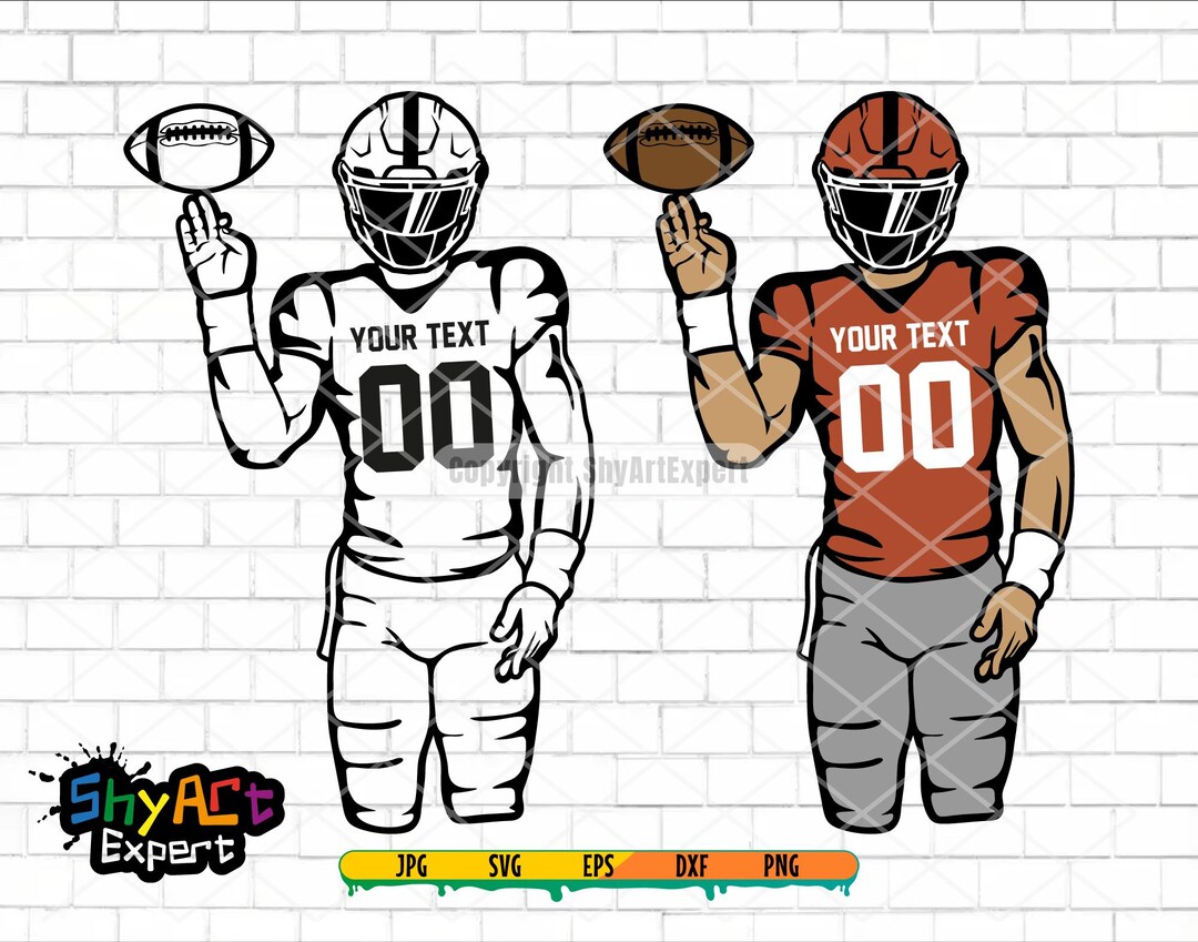 Football Player Spin SVG File, Customized Svg, Football Svg, Football ...