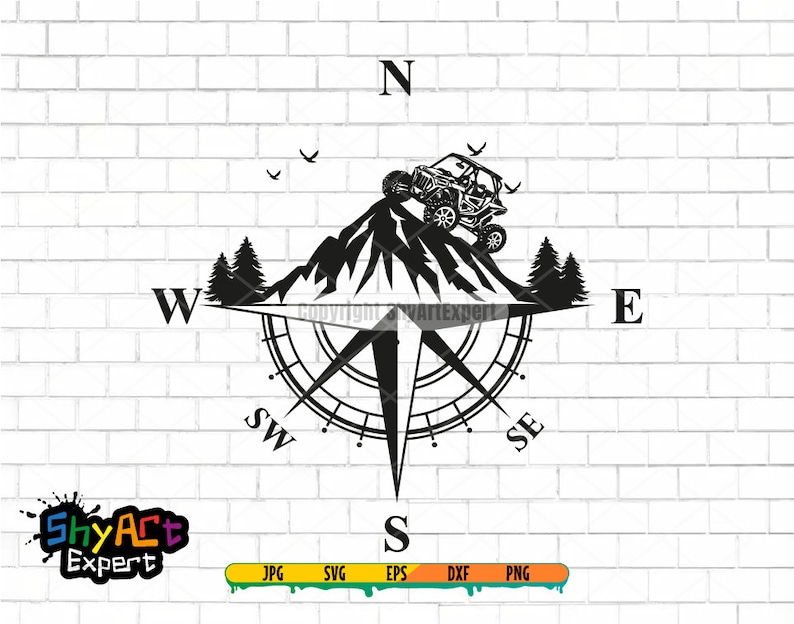 Atv Compass SVG File, Atv Svg, Rzr Svg, Png, Silhouette, 4 Wheels Svg ...