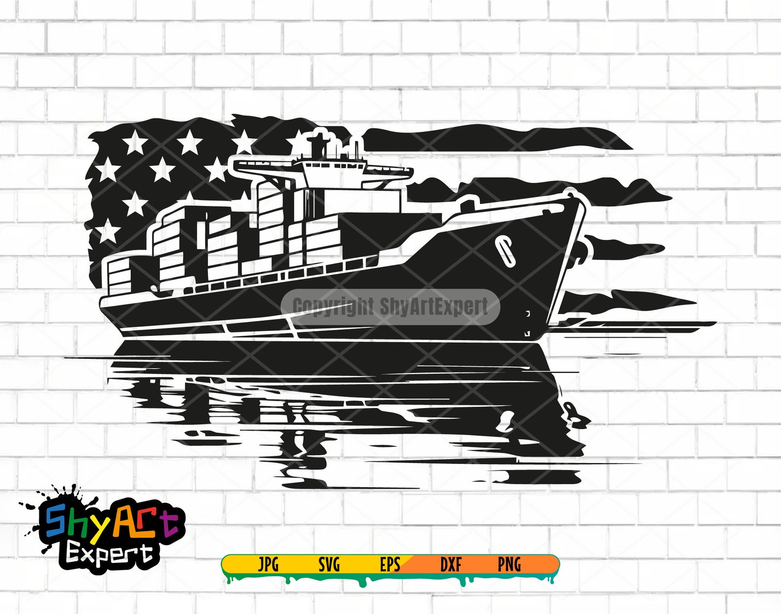 Us Cargo Ship SVG File, Container Vessel Svg, Cargo Ship Png, Large ...