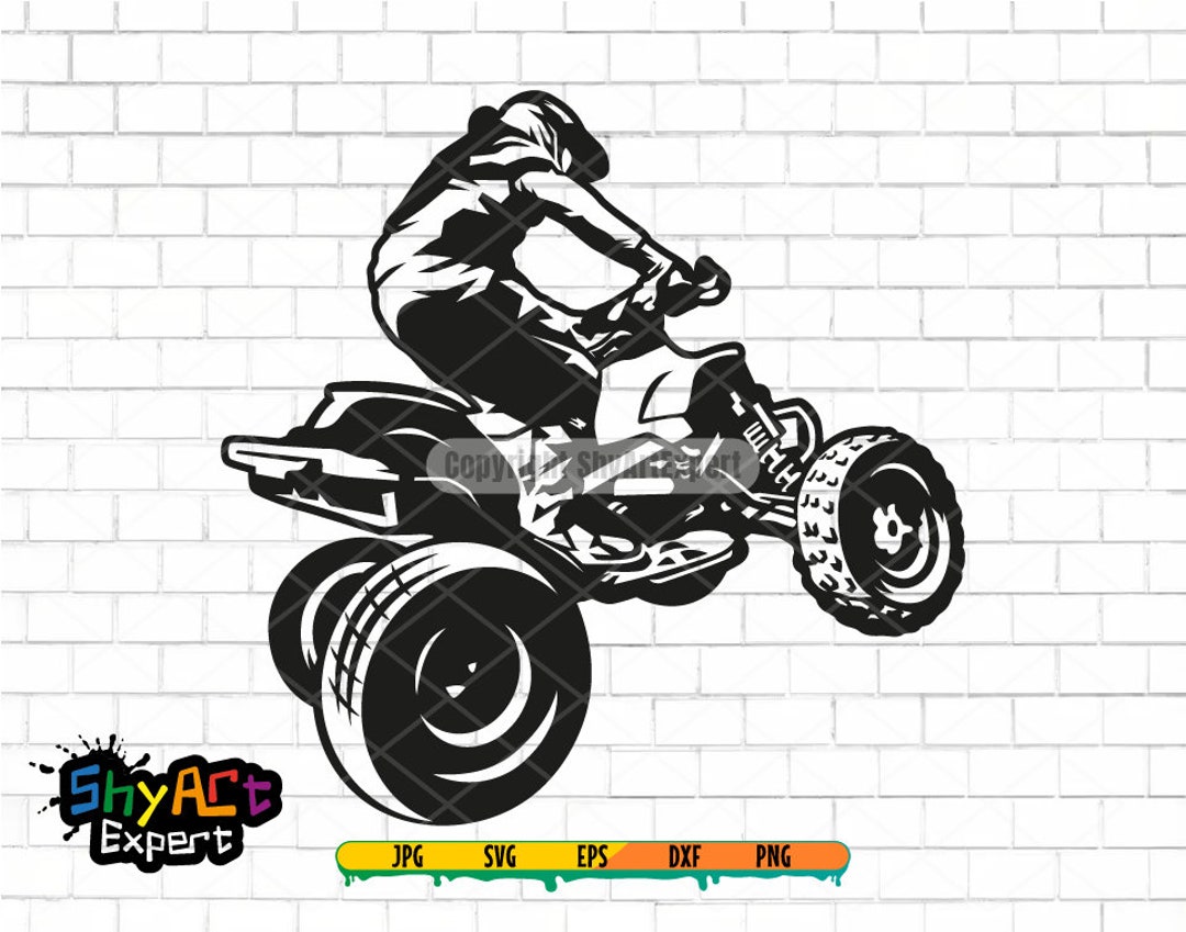 Atv Silhouette SVG File, Atv Svg, Dirt Bike Svg, Mud Riding Svg ...