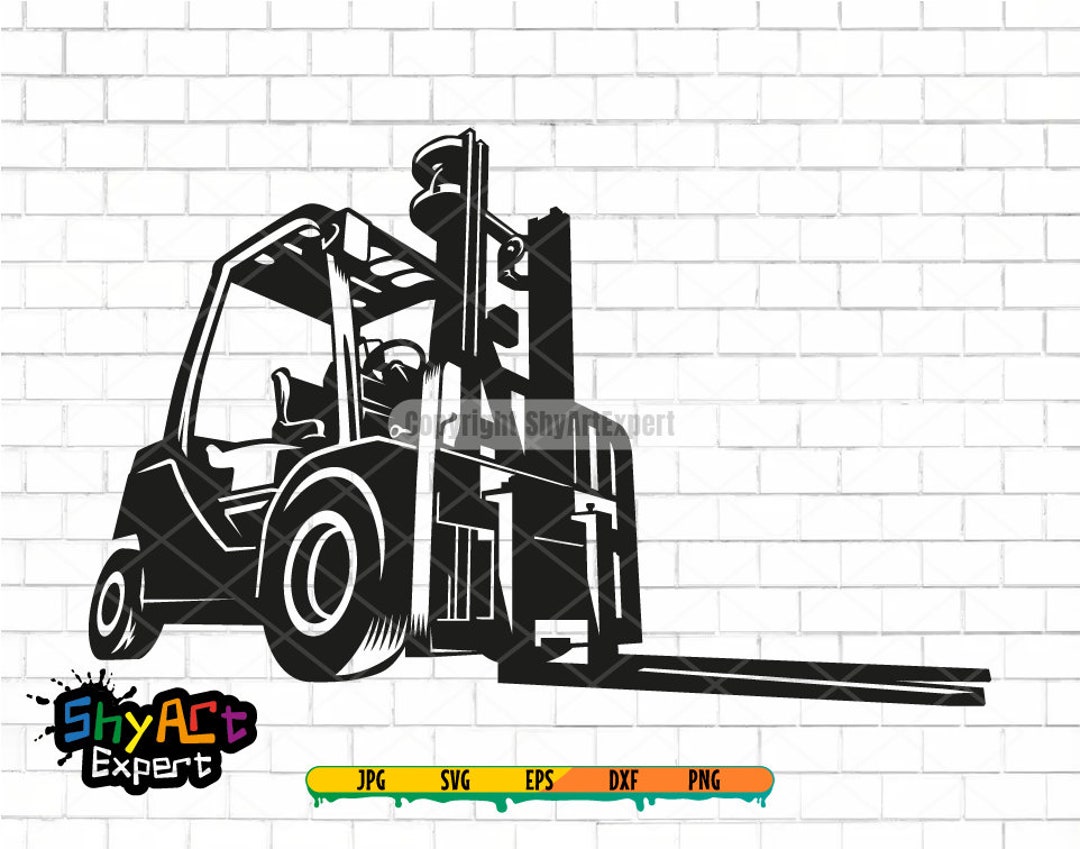 Forklift SVG File, Forklift Truck Silhouette, Forklift Clipart, Dxf ...