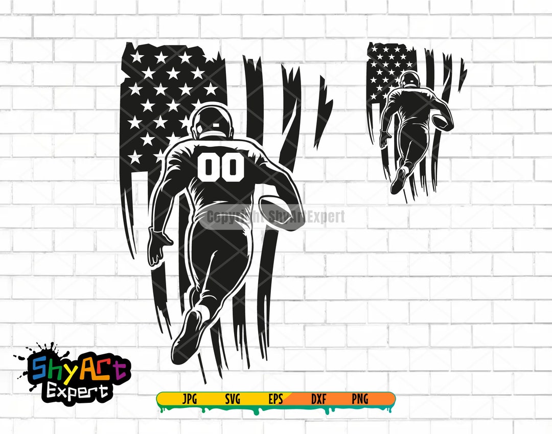 US Flag Football Player SVG File, Game Day Svg, Football Svg, Football ...