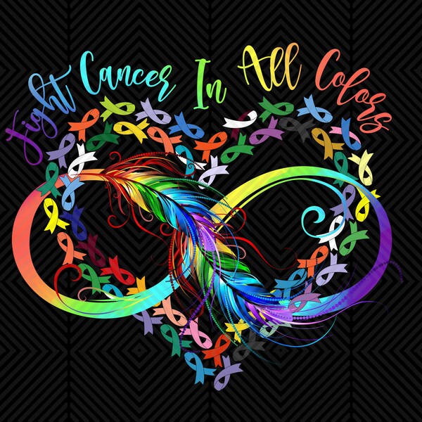 Cancer Ribbon With All Colors Png - Etsy Denmark
