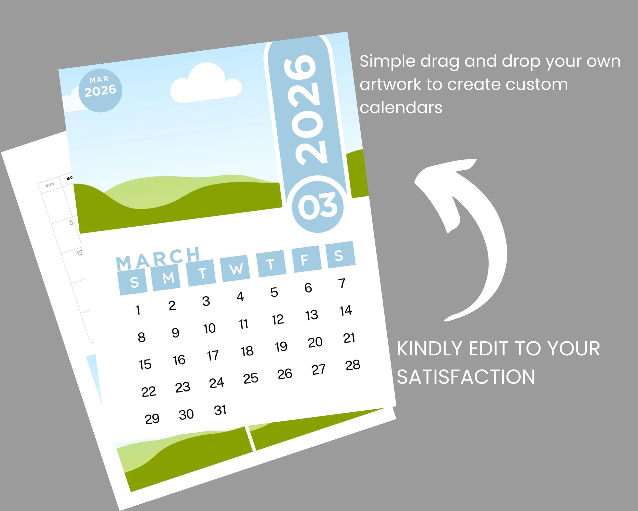 2025 Editable Photo Calendar Template | Fully Editable, Printable ...