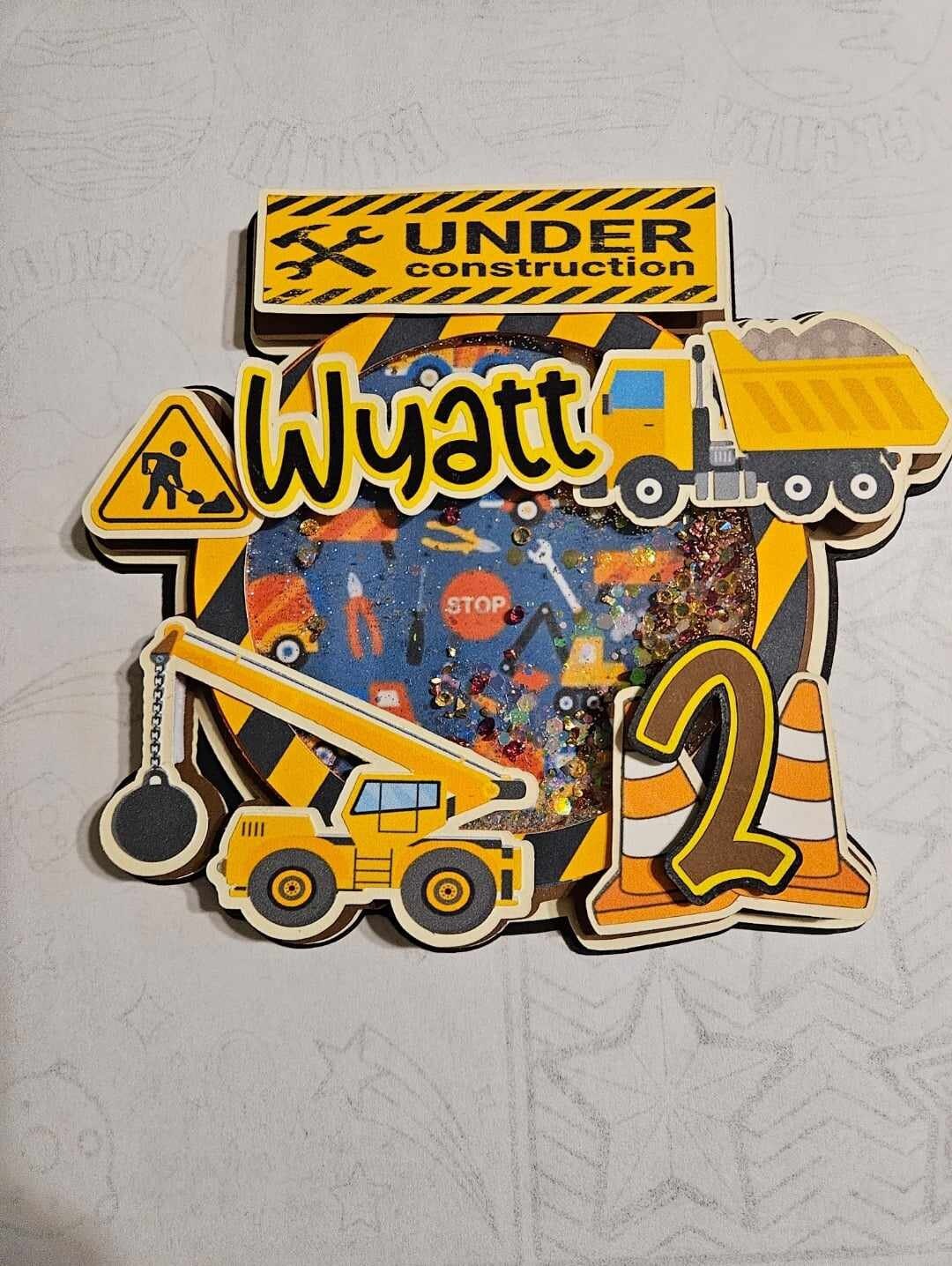 Construction Cake Topper Shaker for Birthday, Dump Truck Cake Decor ...