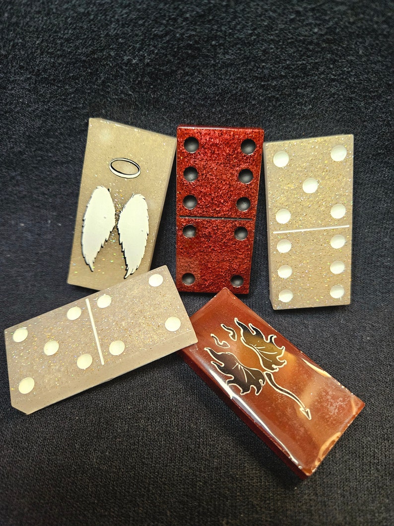 Custom Devil and Angel Domino Set Red and White Angel Wings and Devil ...