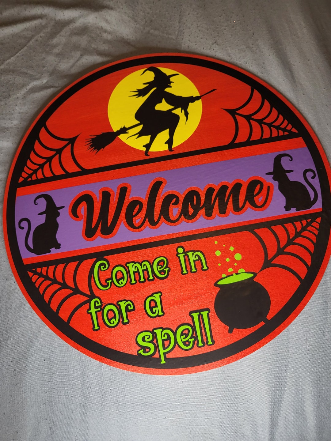 Halloween Come in for a Spell Sign Orange, Welcome Halloween Sign With ...