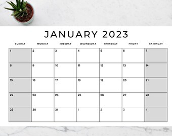 2023 Monthly Calendar Landscape A3 & A4 Printable Calendar - Etsy