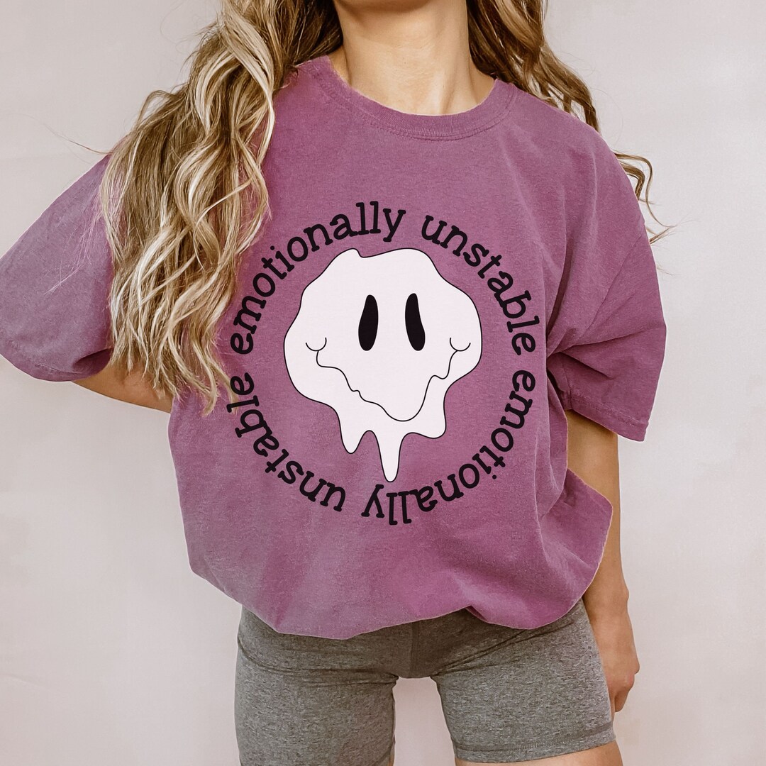 Retro Emotionally Unstable Smiley Face Shirt, - Etsy