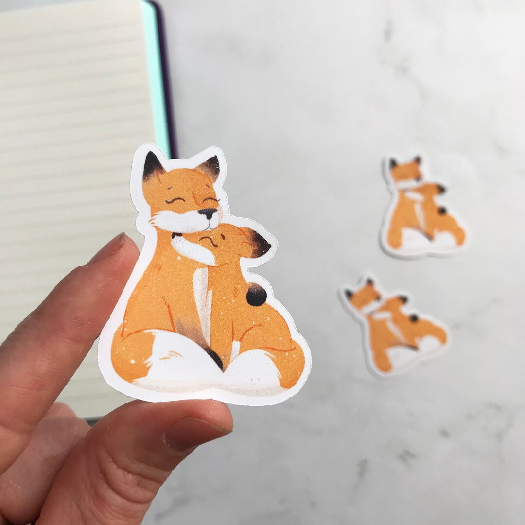 STICKER Little Fox Love ı Fox Sticker for Kid's ı Vinyl - Etsy