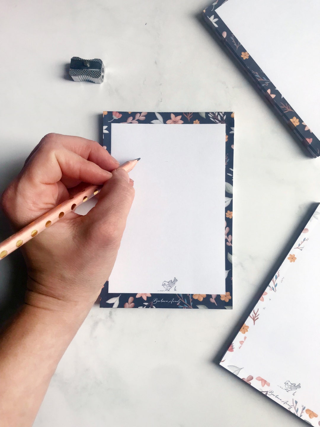 Notepad Flower Tearaway Floral Notepad Small Flower Notepad To-do List ...