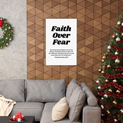 Christian Wall Art Minimalistic Christian Faith Over Fear Poster File ...