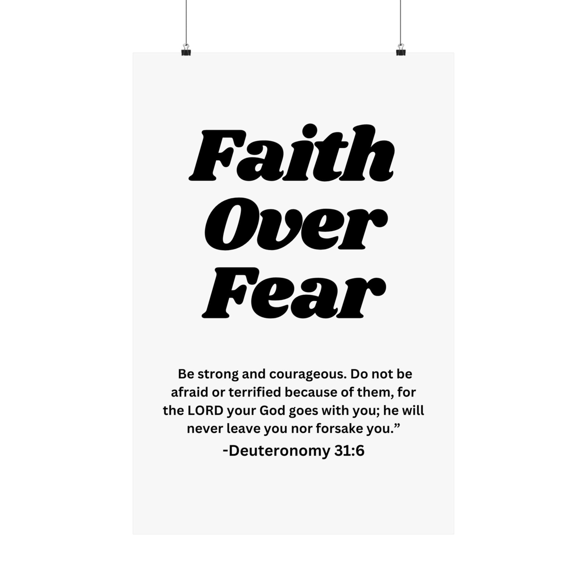 Christian Wall Art Minimalistic Christian Faith Over Fear Poster File ...