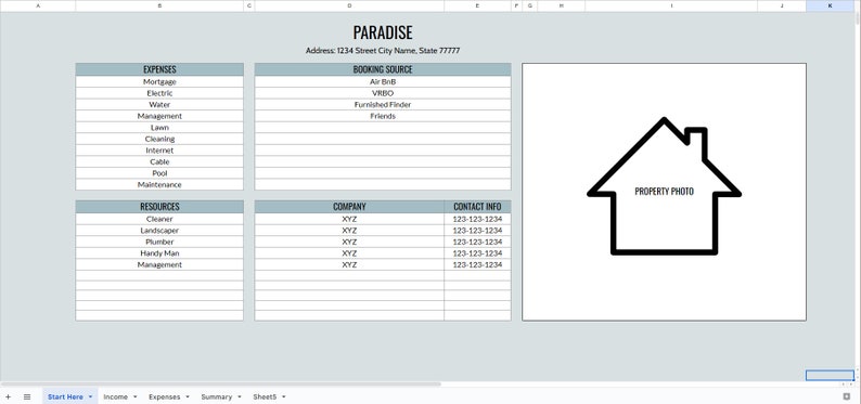 Rental Property Manager: Excel Spreadsheet Template - Etsy