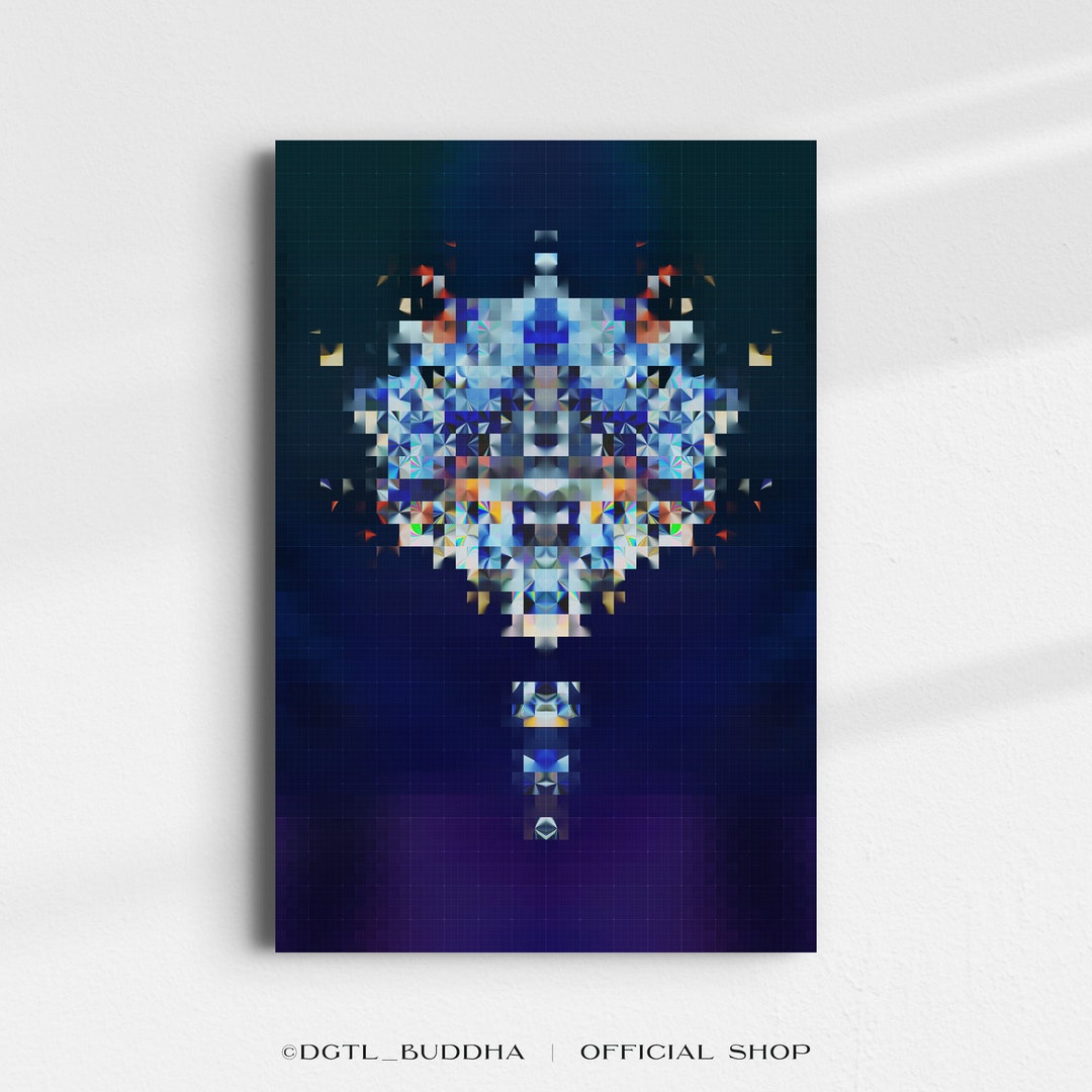 Psychedelic Pixel Art, Abstract Print, Sacred Geometry, Geometric Art ...