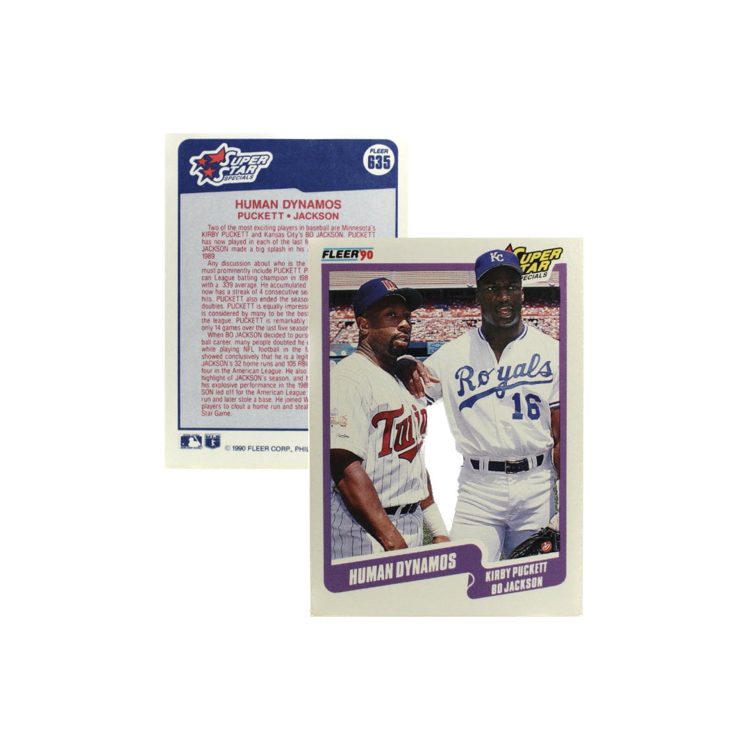 Human Dynamos - Kirby Puckett & Bo Jackson Fleer 90 Collectible ...