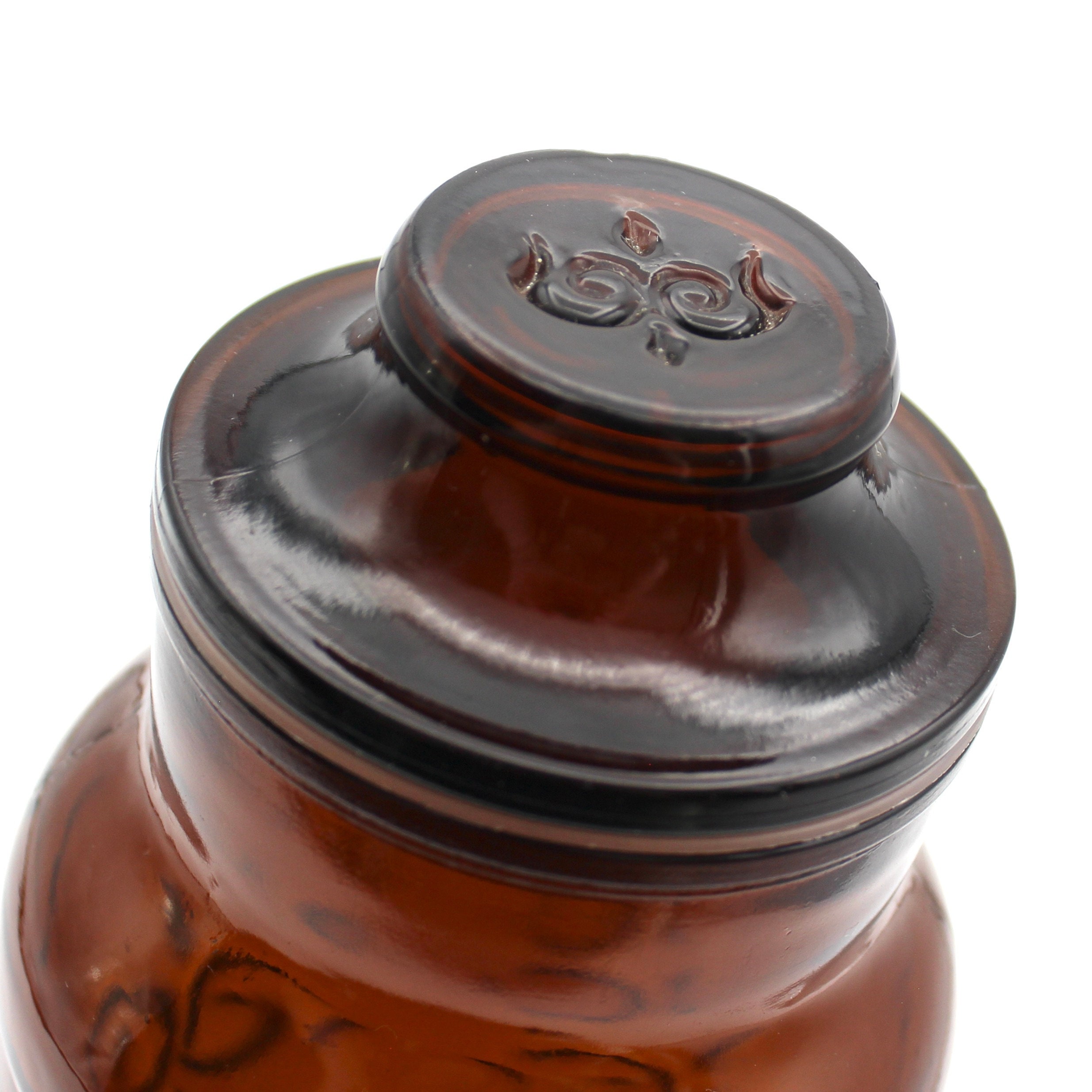 Vintage 1970s Borden Cremora Amber Fleur Di Lis Glass Apothecary Jar ...