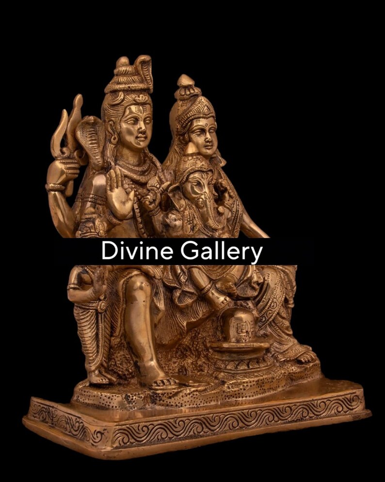 Brass Shiv Parivar Statue, 25 Cm Big Brass Shiva Family Statue, Shiv ...