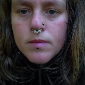 Tribal Silver Septum Ring, Handmade Sterling Silver Septum, Fancy 16g ...