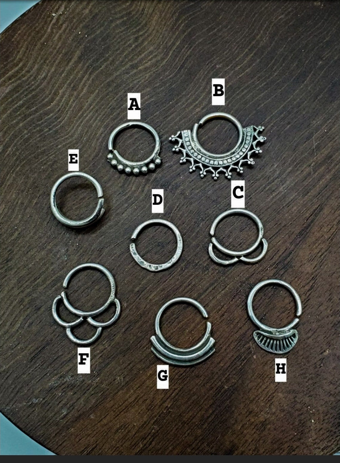 Handmade Silver Septum Rings, Statement Silver Septum, .925 Sterling ...