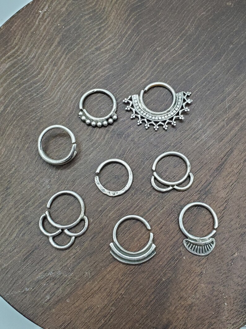 Handmade Silver Septum Rings, Statement Silver Septum, .925 Sterling ...