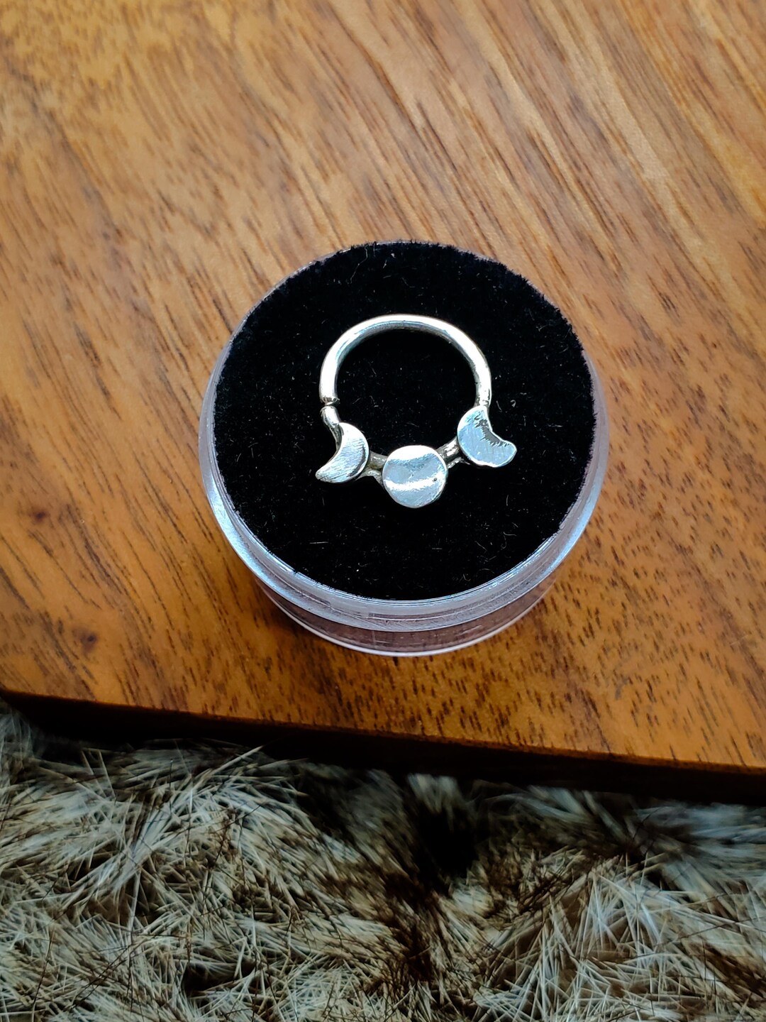 Moon Phase Silver Septum, Godess Nose Ring, 16g 14g 12g Septum Ring ...