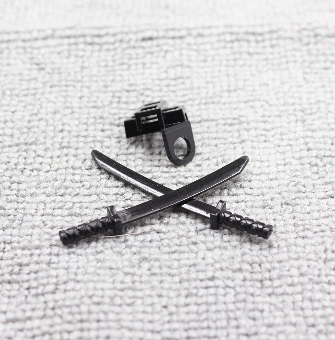 Custom Made UV Printed Minifigure Parts Ninja Sword Black Katana Knife ...