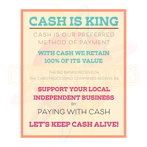 Cash is King Sign - Etsy