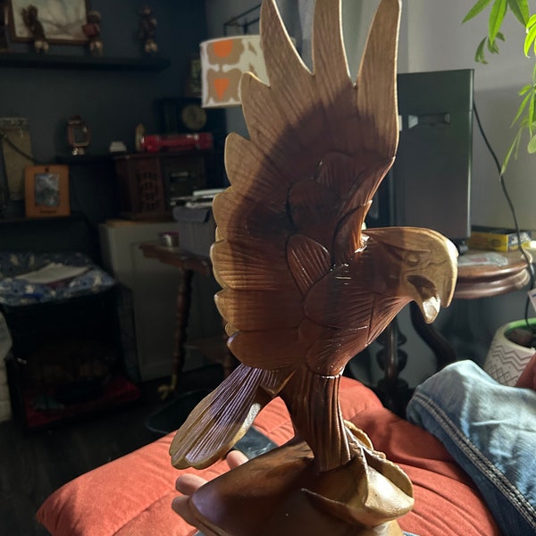 Wood Carved Bald Eagle - Etsy