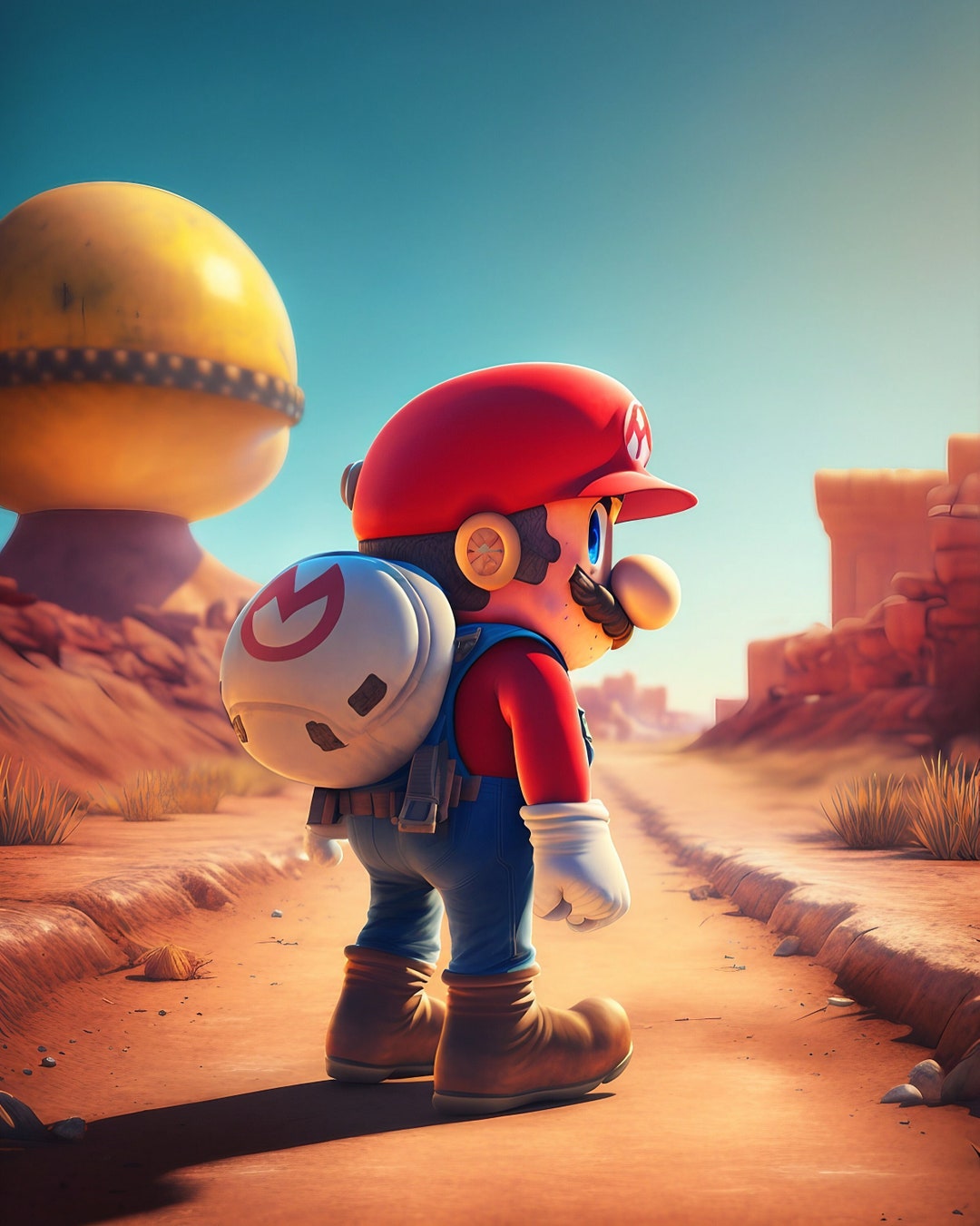 Mario in the Desert AI Digital Poster - Etsy